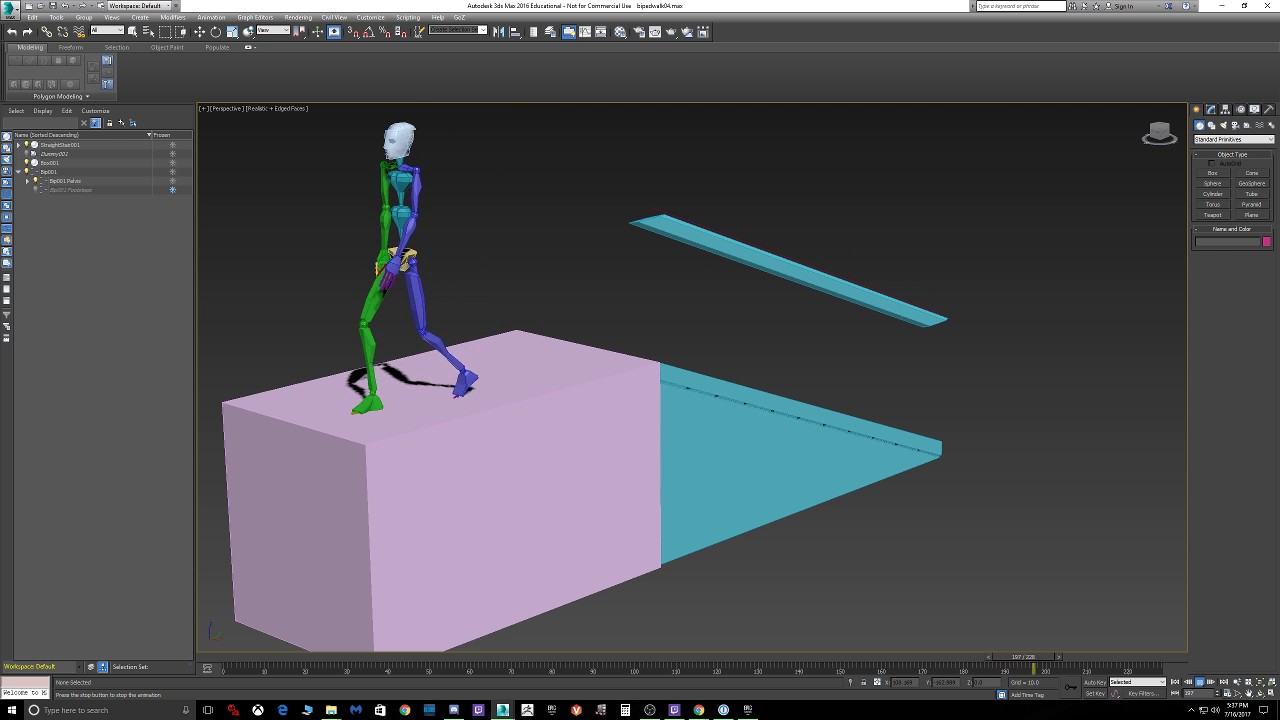 Biped Walk Animation - YouTube