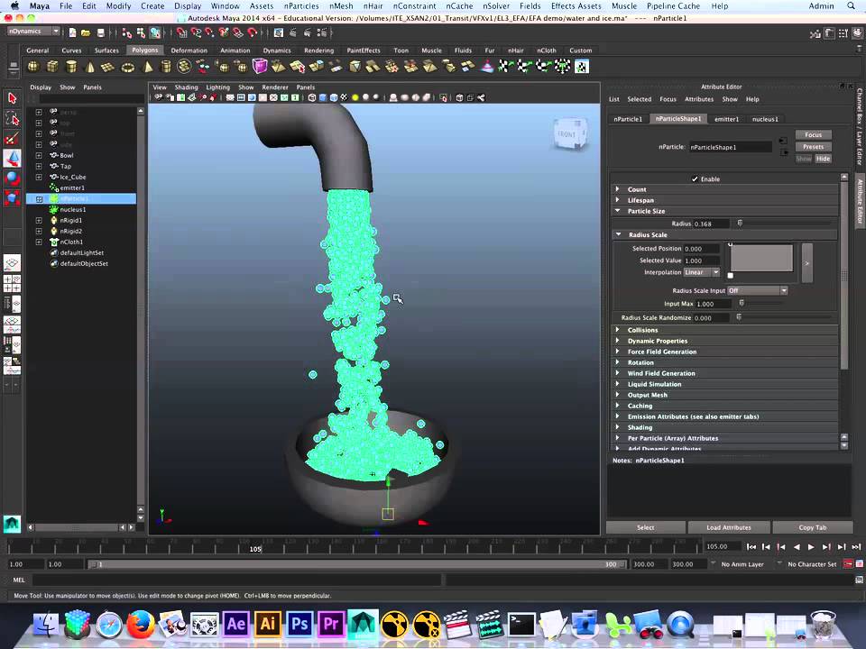 Create a Water and Ice Cube Collision - YouTube