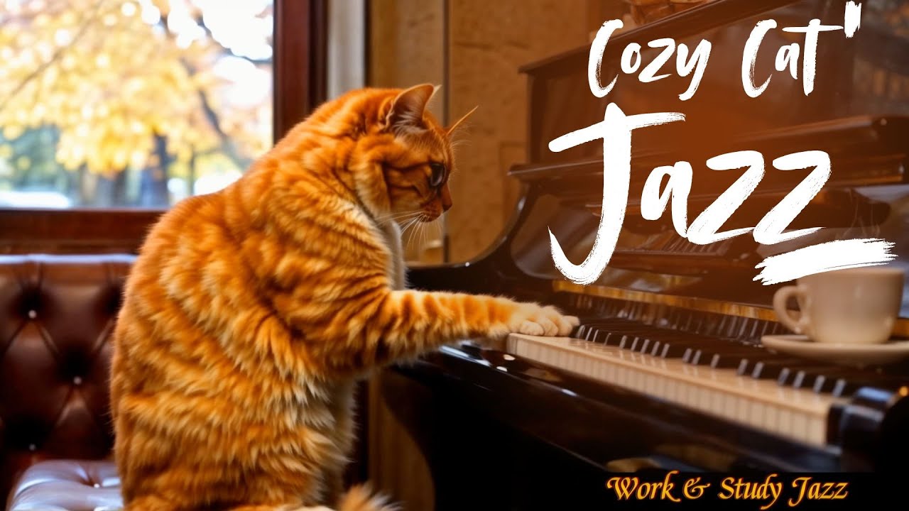 Cozy Cat Jazz 🎶 Smooth Piano Jazz Paired with a Cute Cat to Boost Your ...