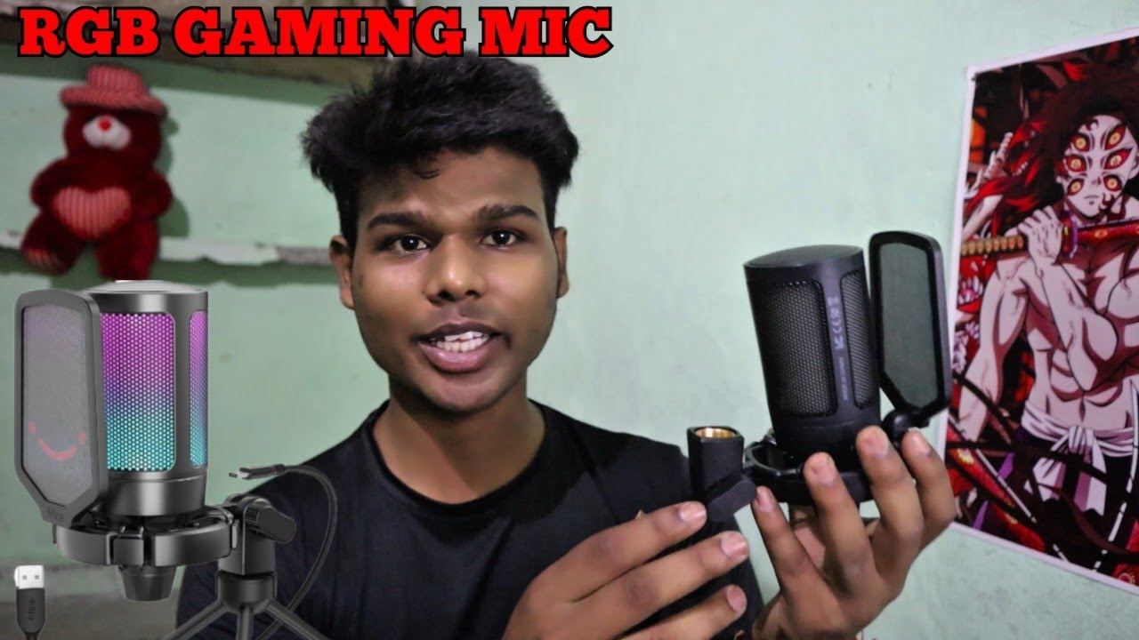 My New Gaming Mic RGB Light (FIFINE USB GAMING MIC) Noise cancellation ...