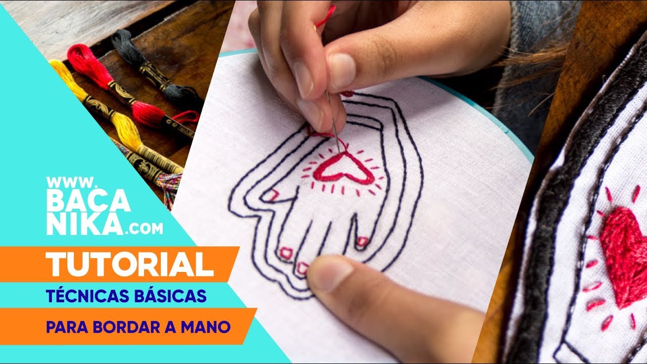 Tutorial: Técnicas básicas para bordar a mano - YouTube