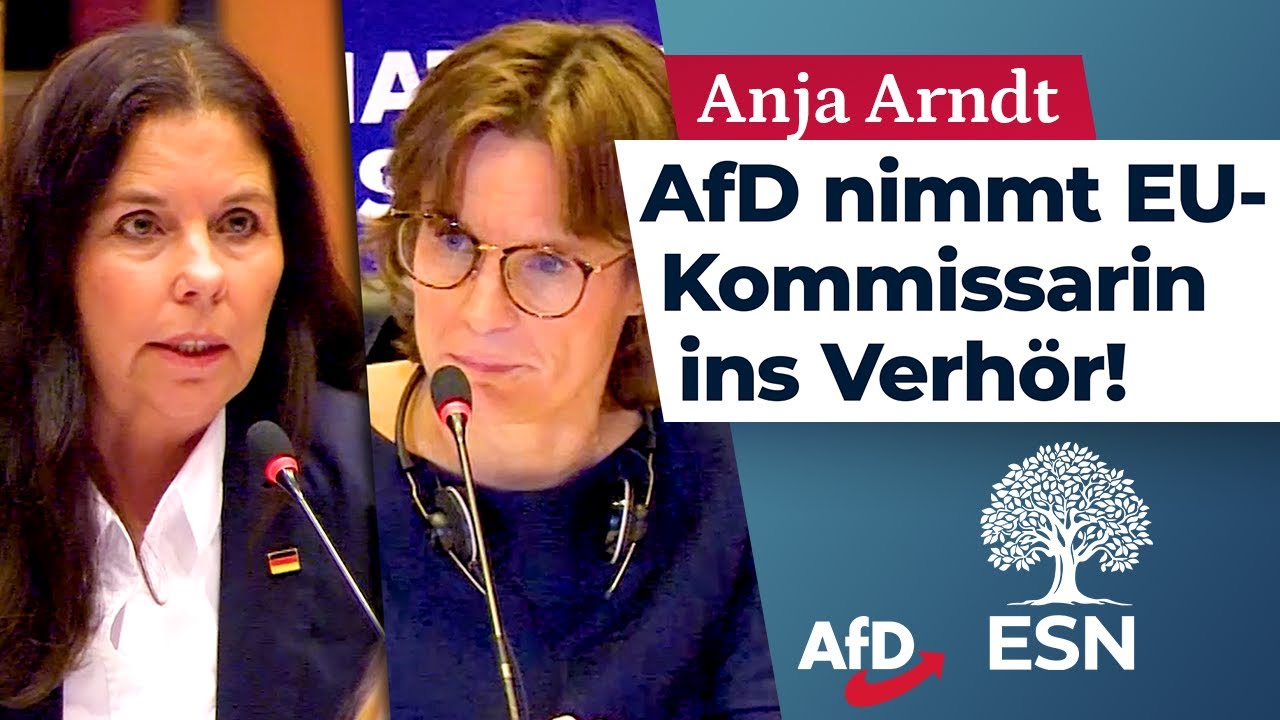 AfD nimmt EU-Kommissarin ins Verhör! – Anja Arndt (AfD) - YouTube