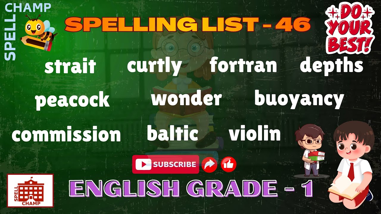 English Grade 1 Spelling List 46 #spellingwords #english #grade1 # ...