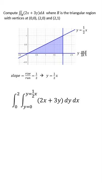 Double integral on a triangular region in under one minute - YouTube