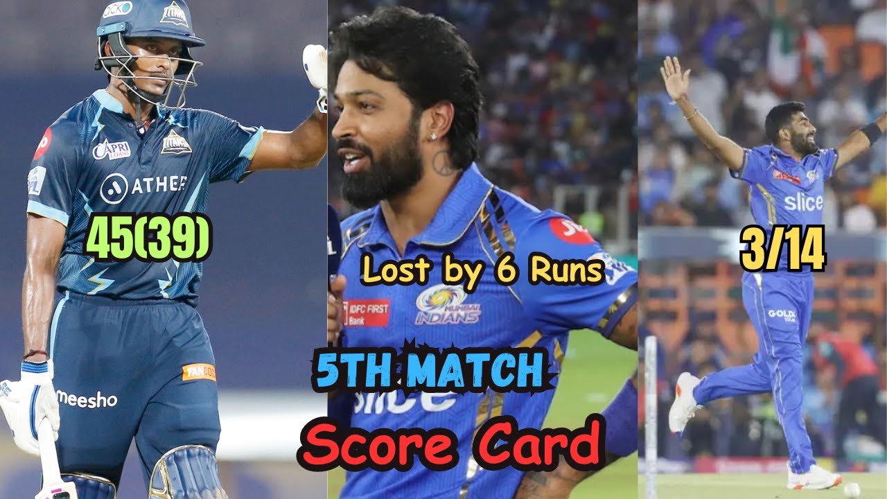 GT won by 6 Runs with Help of Ashish Nehra Support|GT vs MI 5th Match ...