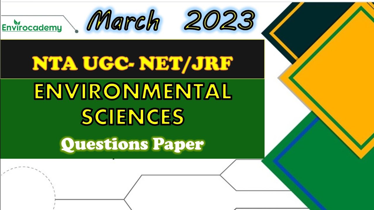 UGC NET environmental science| paper 2| solve questions paper March ...