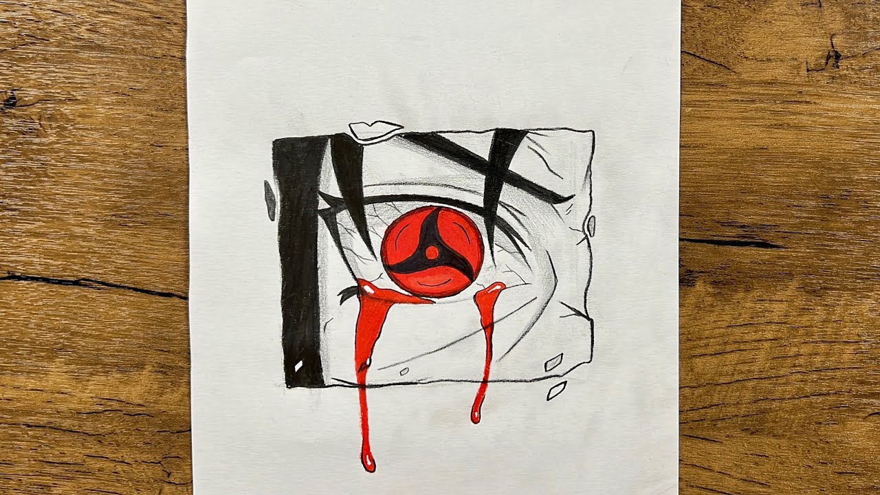 How to draw itachi’s eye step-by-step | drawing anime eye for beginners ...