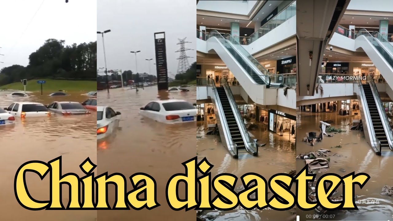 China flood and heavy rain bringing down the city of chengdu and making ...