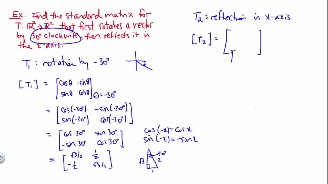 Standard Matrix Of A Linear Transformation YouTube