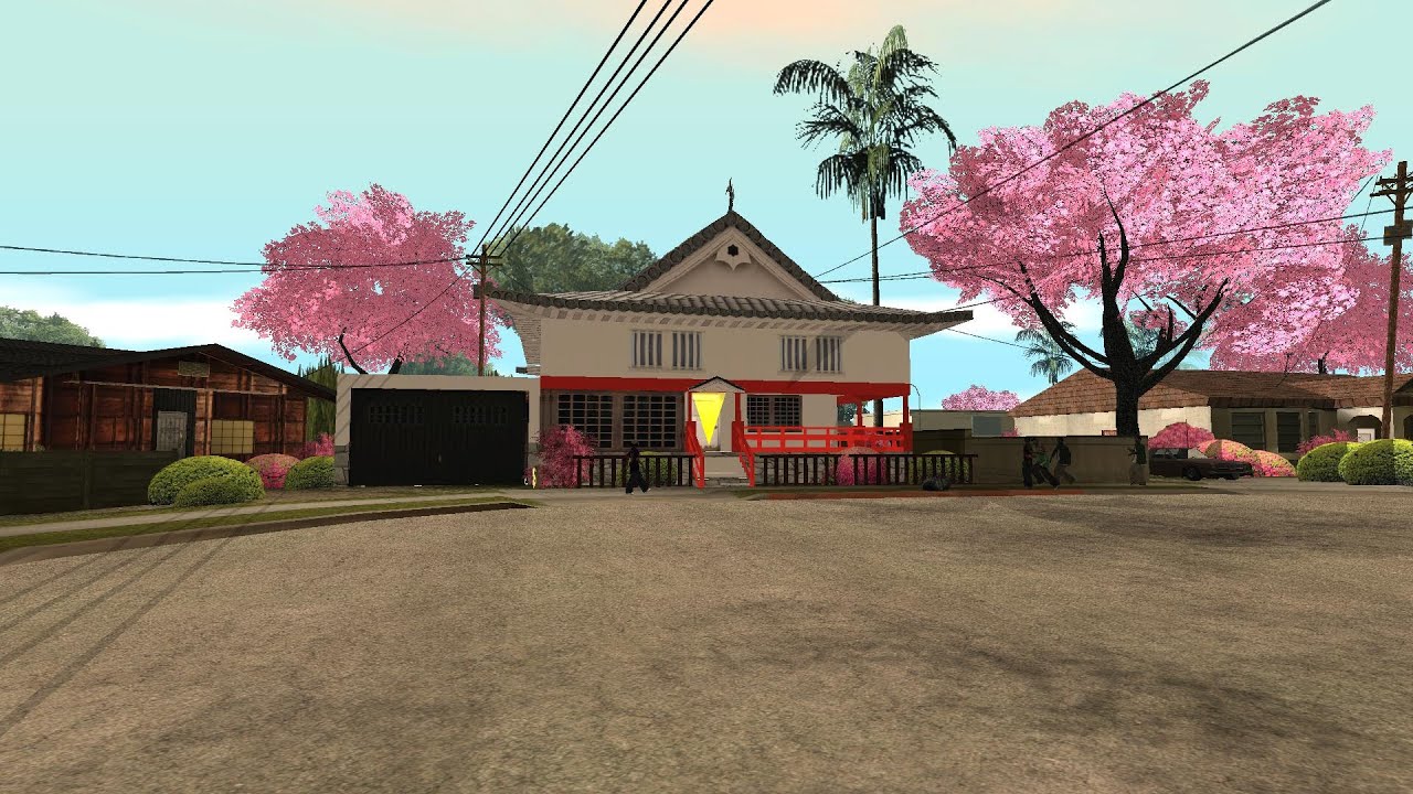 JAPANESE CASTLE CJ HOUSE AND BEAUTIFUL SAKURA TREES FOR GTA SAN ANDREAS ...
