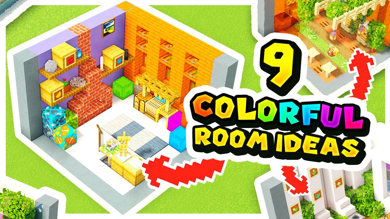 9 COLORFUL Minecraft Room Build Ideas! - YouTube