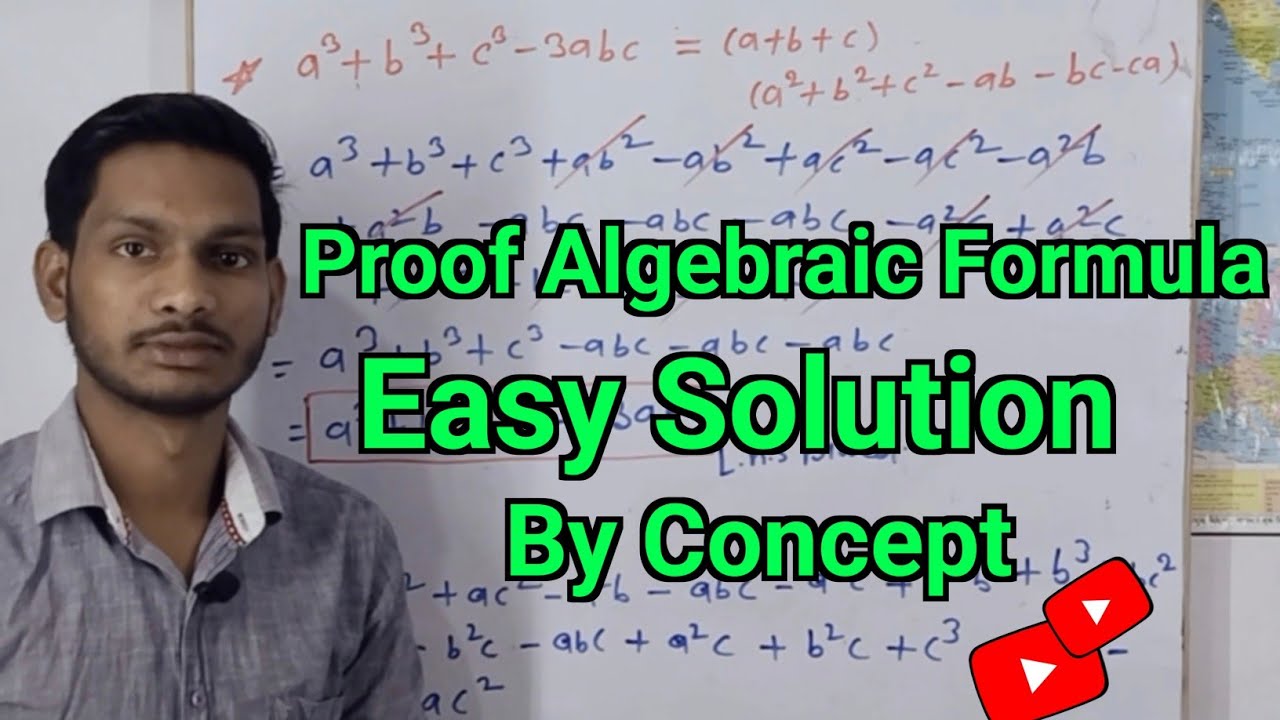 Prove That A Cube B Cube C Cube 3abc Algebraic Formula Step By