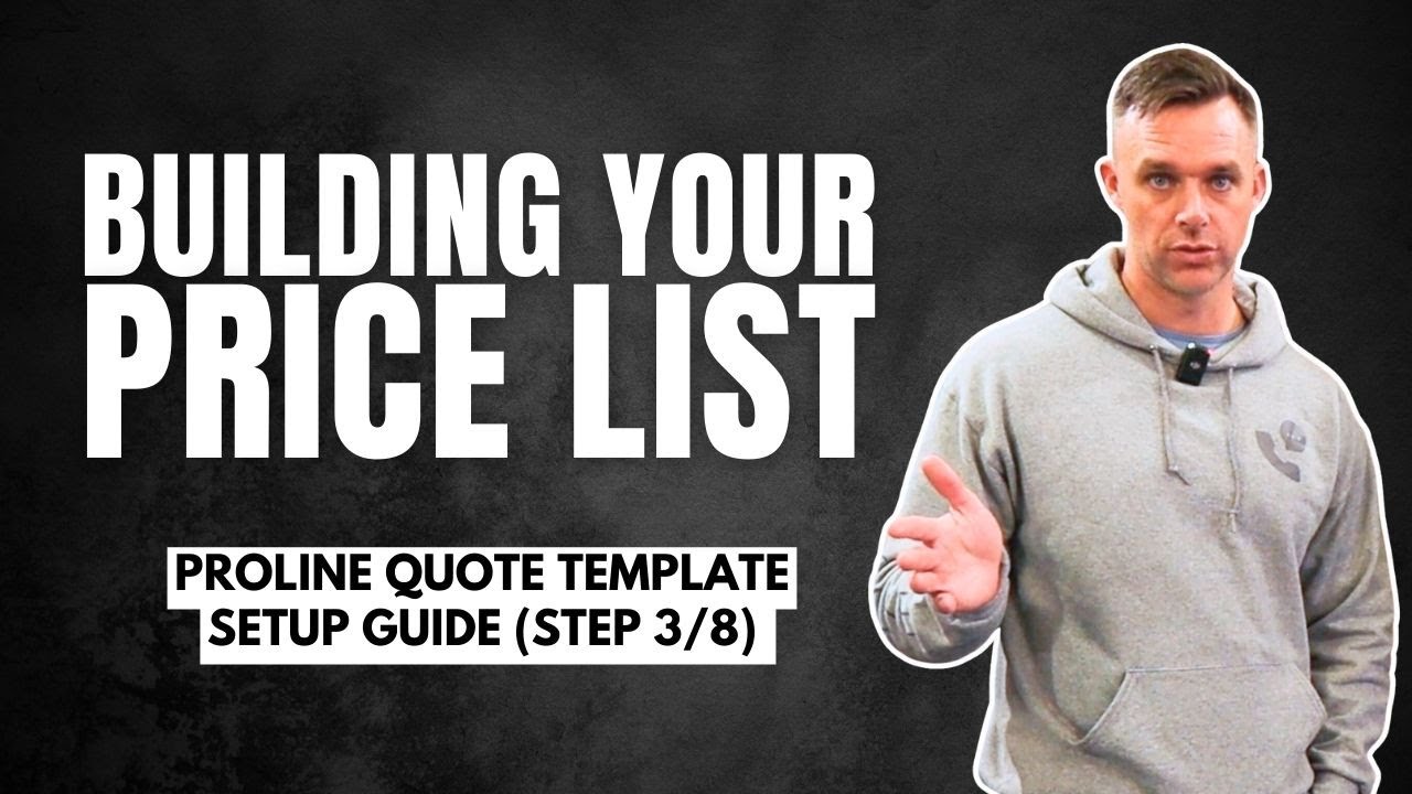 Building Your Price List | Step 3 | ProLine Quote Template Setup Guide ...