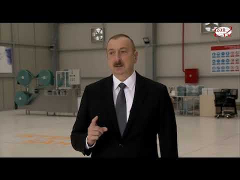 Prezident İlham Əliyev tibbi maska istehsalı müəssisəsinin açılışında iştirak edib