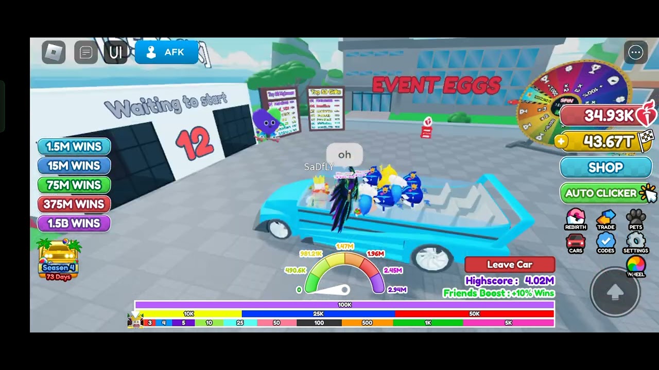Roblox race clicker with max rebirth!! - YouTube