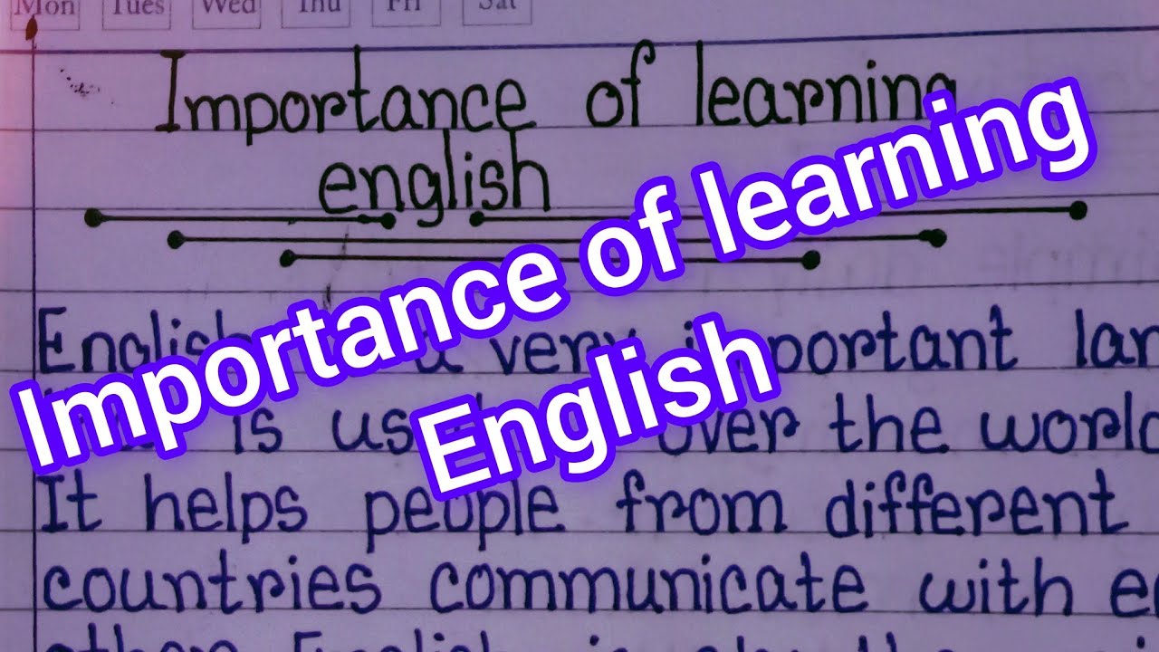 Importance of learning English!! paragraph on learning English!! - YouTube
