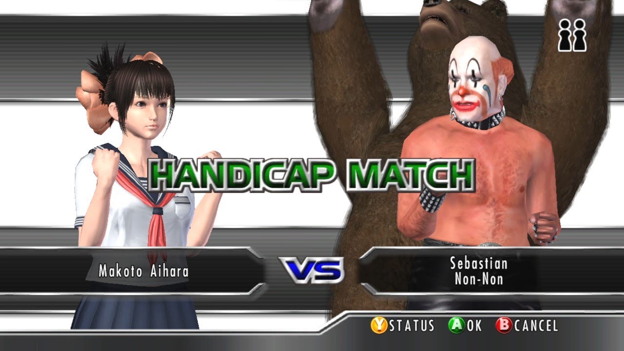 Rumble Rose XX Makoto Aihara vs Sebastian, Non Non 1: 2 Handicap Match ...