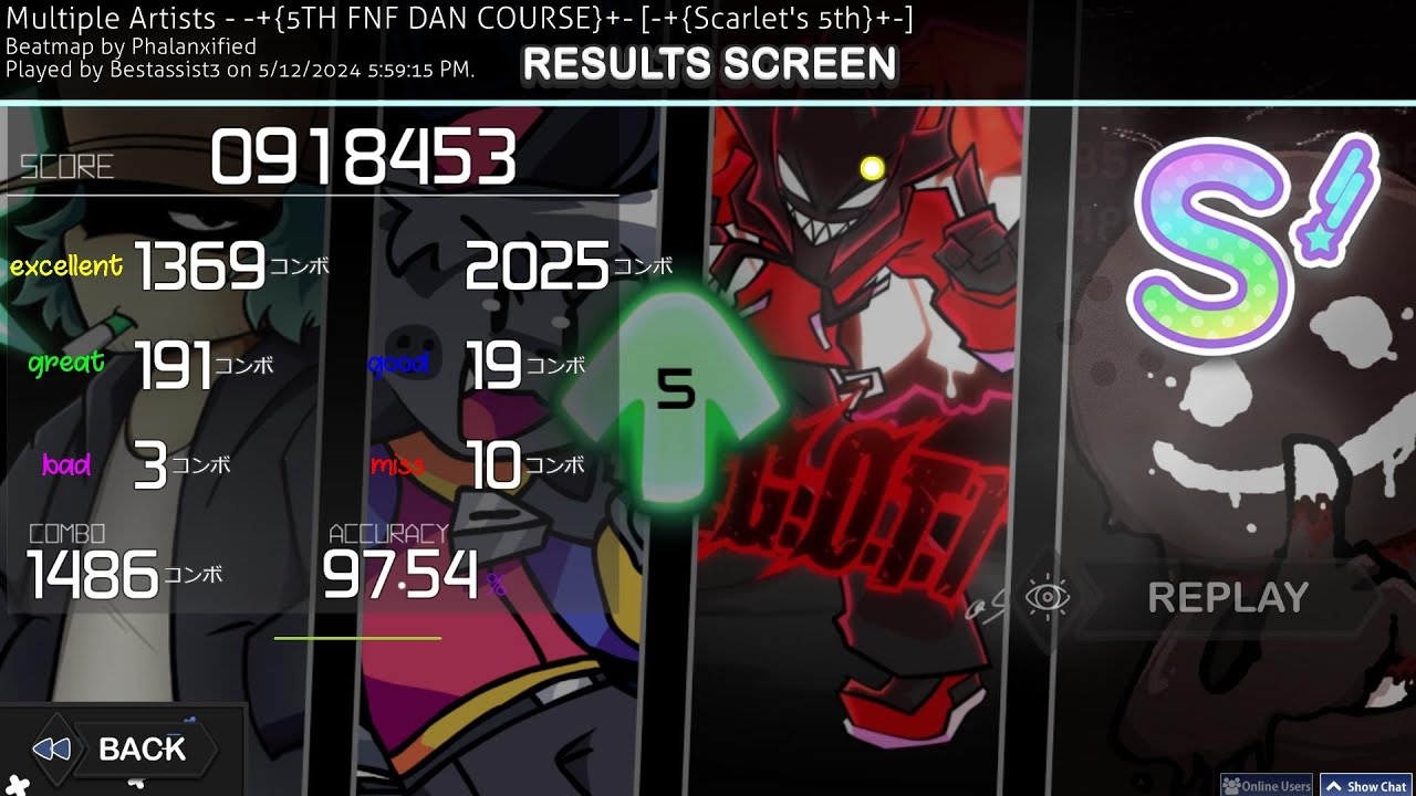 [Osu!mania] 5th Dan FNF CLEAR 97.54% - YouTube