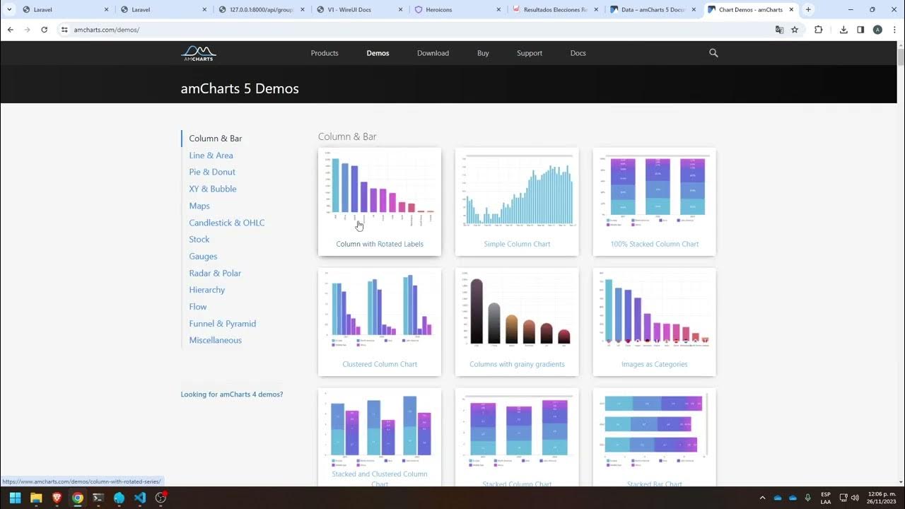 10 Laravel 10 Crear gráficos estadísticos con AmCharts - YouTube