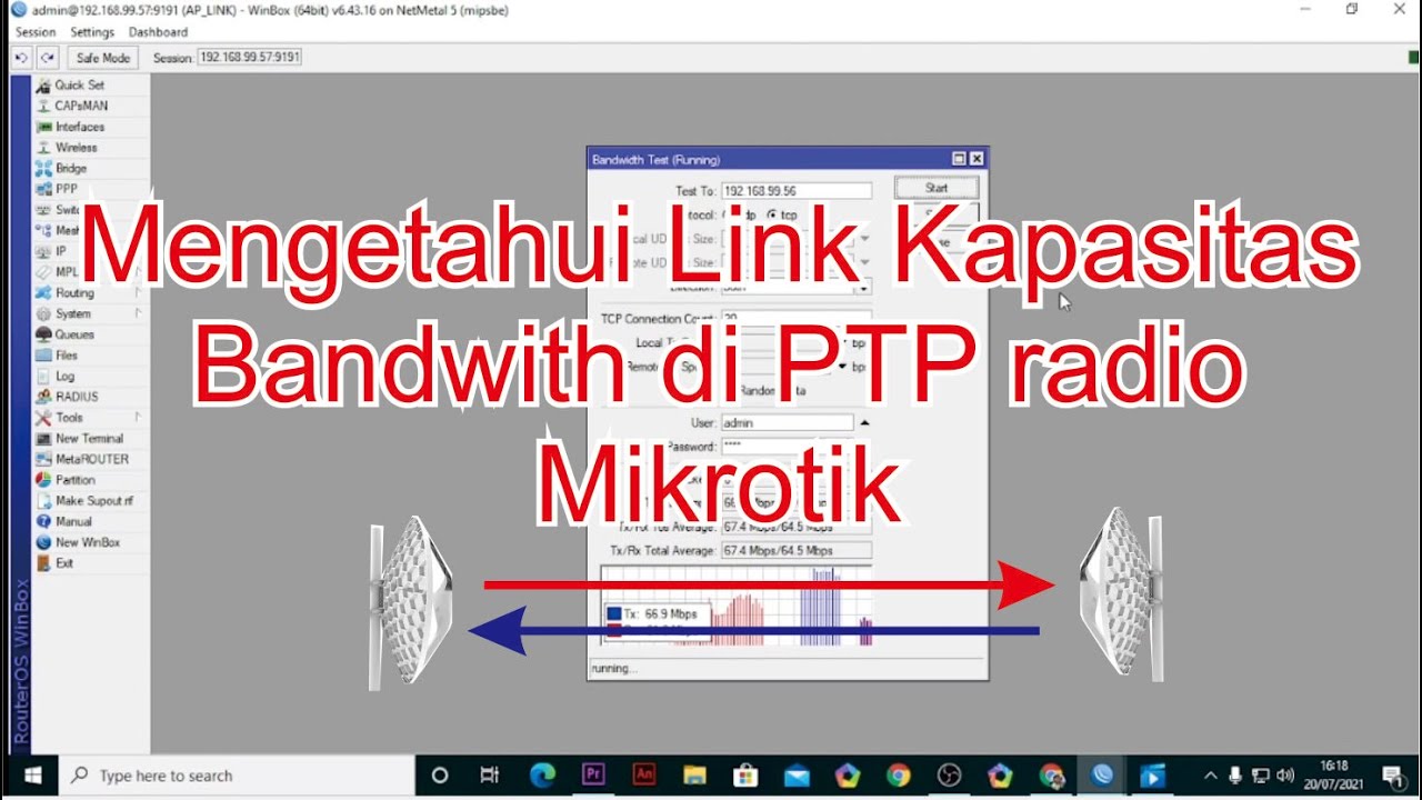 Cara bandwidth test Radio mikrotik - YouTube