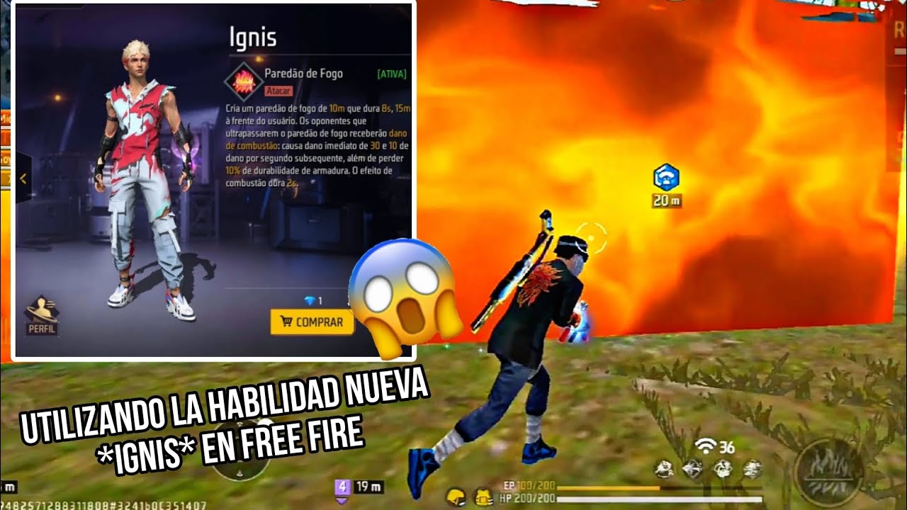 PRACTICANDO LA NUEVA HABILIDAD DEL PERSONAJE *IGNIS* EN FREE FIRE😱🤣 con ...
