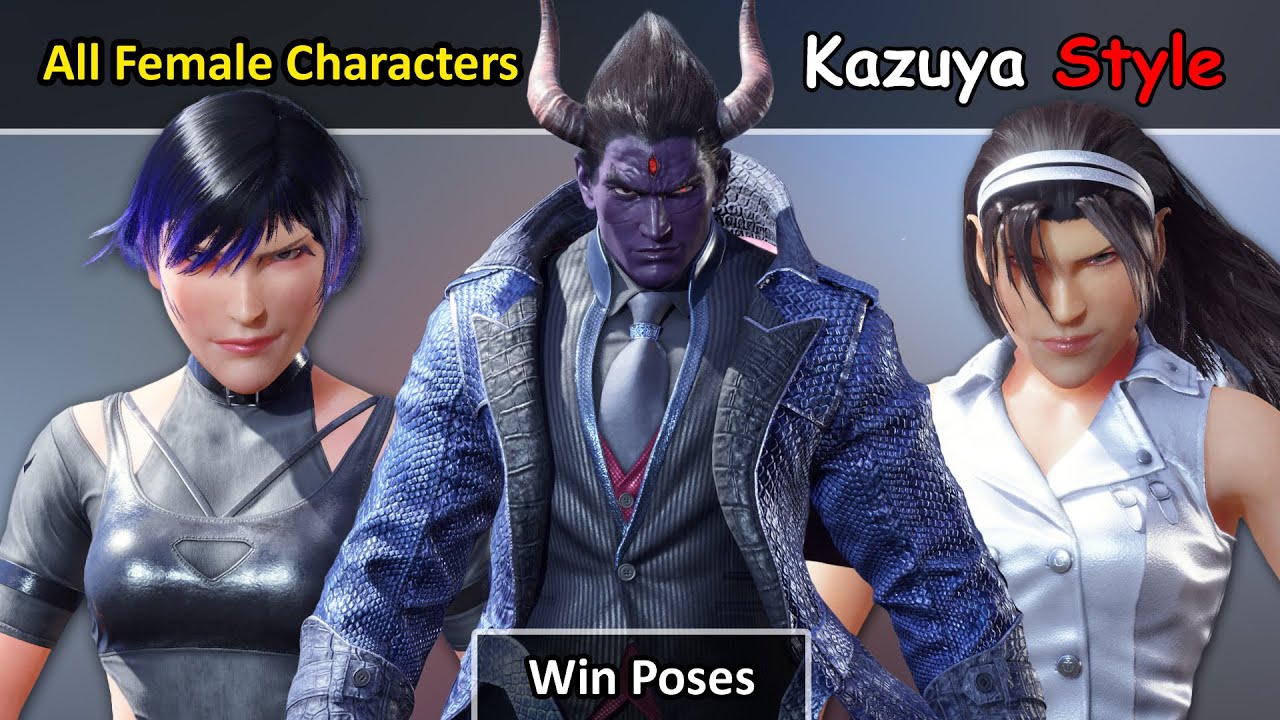 Tekken 8 – All female Characters Performing Kazuya Win Poses | (T7 ...