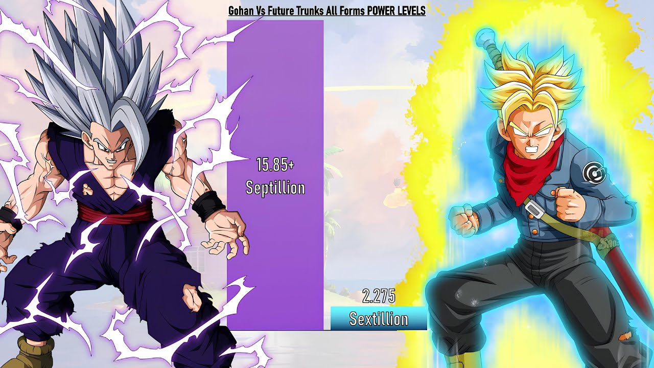 Gohan Vs Future Trunks All Forms POWER LEVELS🔥 - YouTube
