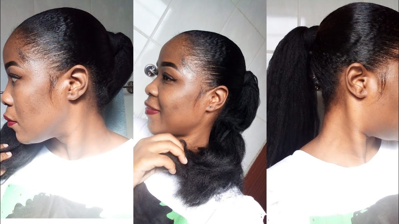 Watch me how i sleek my ponytail using Brazilian Wool in just less than ...