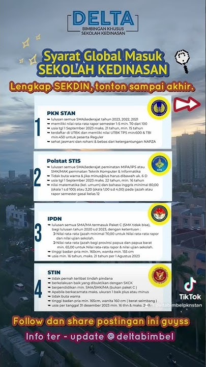 Syarat masuk kedinasan (stan,stis,stin,ipdn,stmkg,poltek ssn,poltekip,poltekim,kemenhub)2023 ...