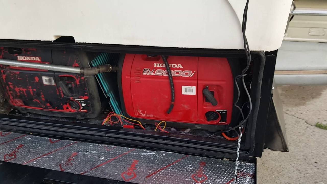 Mach 1 ac running on 1 honda eu2000 - YouTube