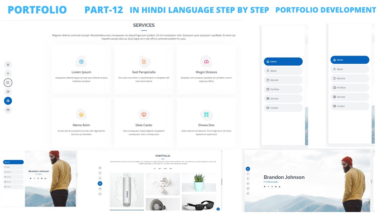 P 12 Response Portfolio Development In Hindi Html Css Bootstrap Justforcode Youtube