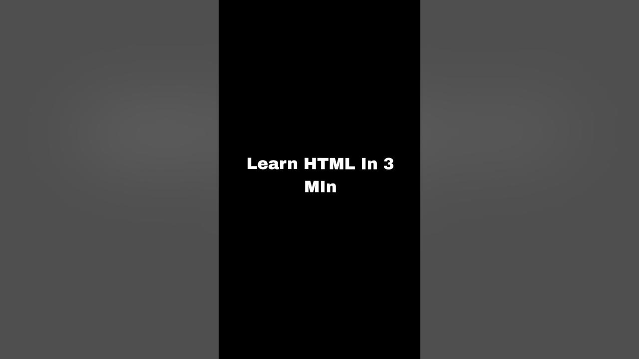 Learn HTML In 3 Min #trending #coding #shortsvideo #shortviral #html #learn #3minuits - YouTube