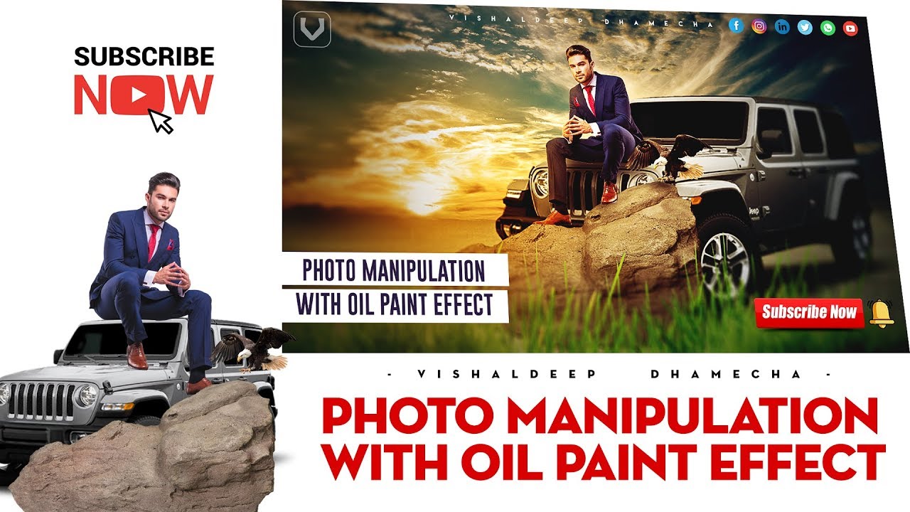 Photo Manipulation with Oil Painting Effect | Hindi Tutorial ...