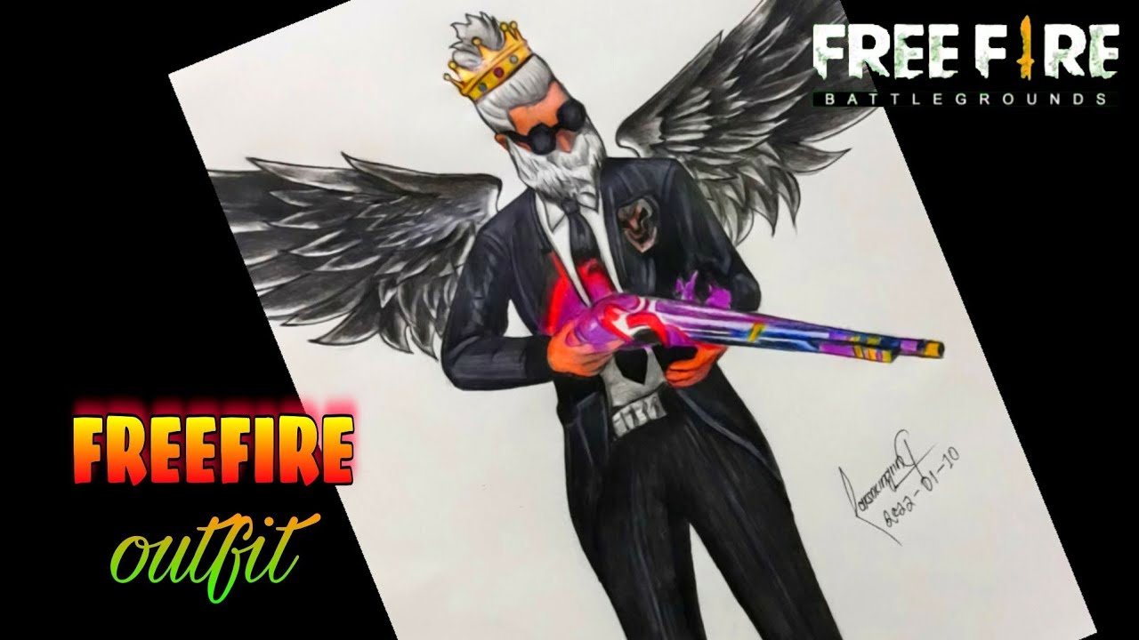 kaku arts | freefire best combination outfit drawing | ff drawing⚡66 ...