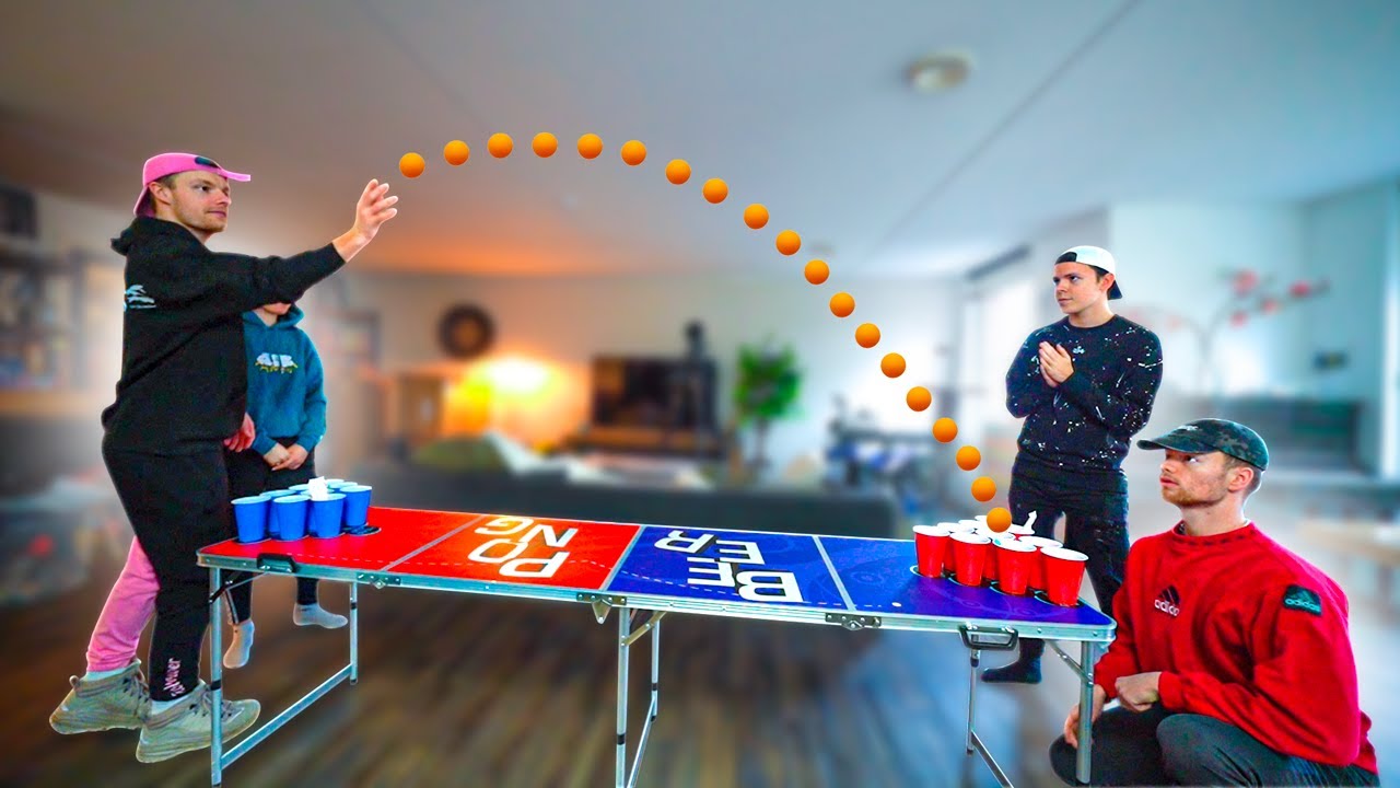 BEER PONG CHALLENGE! ENZO & MYRON TEGEN JUR & BENNIE! #2737 - YouTube