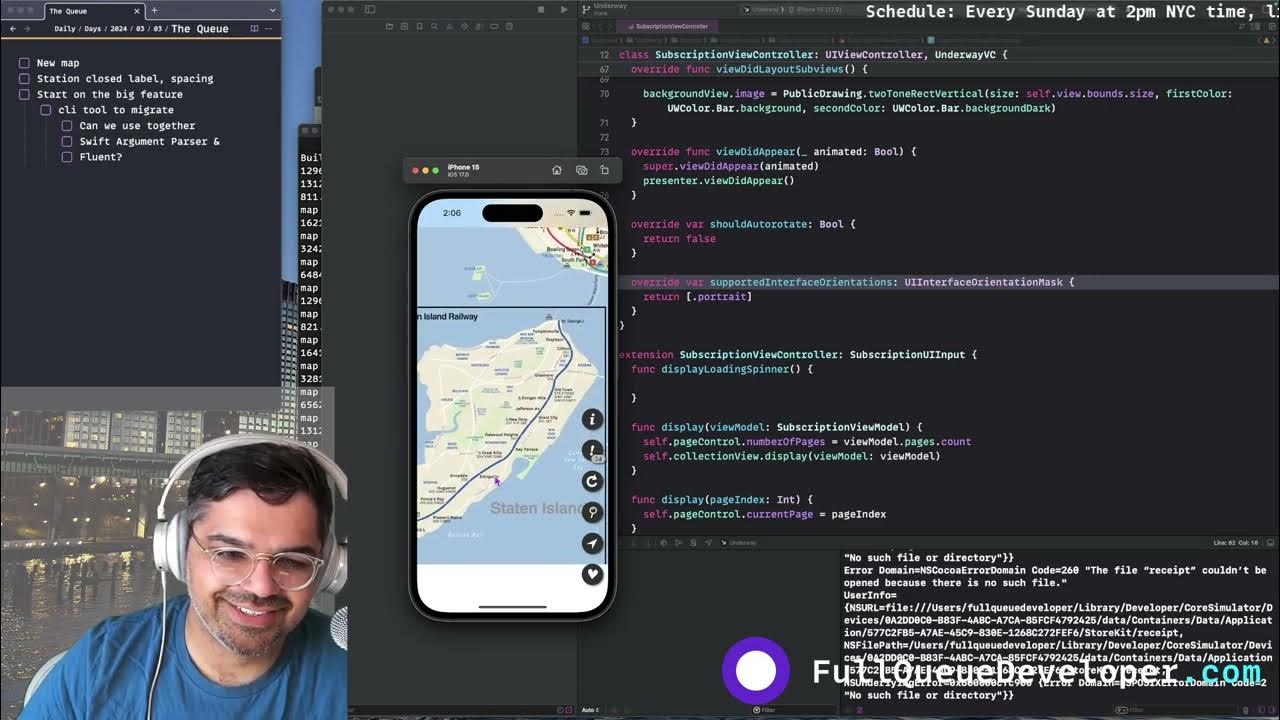 Live-coding: Swift, iOS, and Vapor. Building my app into a sustainable business. March 3, 2024 ...