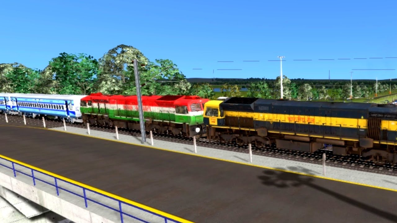 2 TRAINS FACE TO FACE HITS SAME TRACK AT BRIDGE RAILROAD ️ Train ...