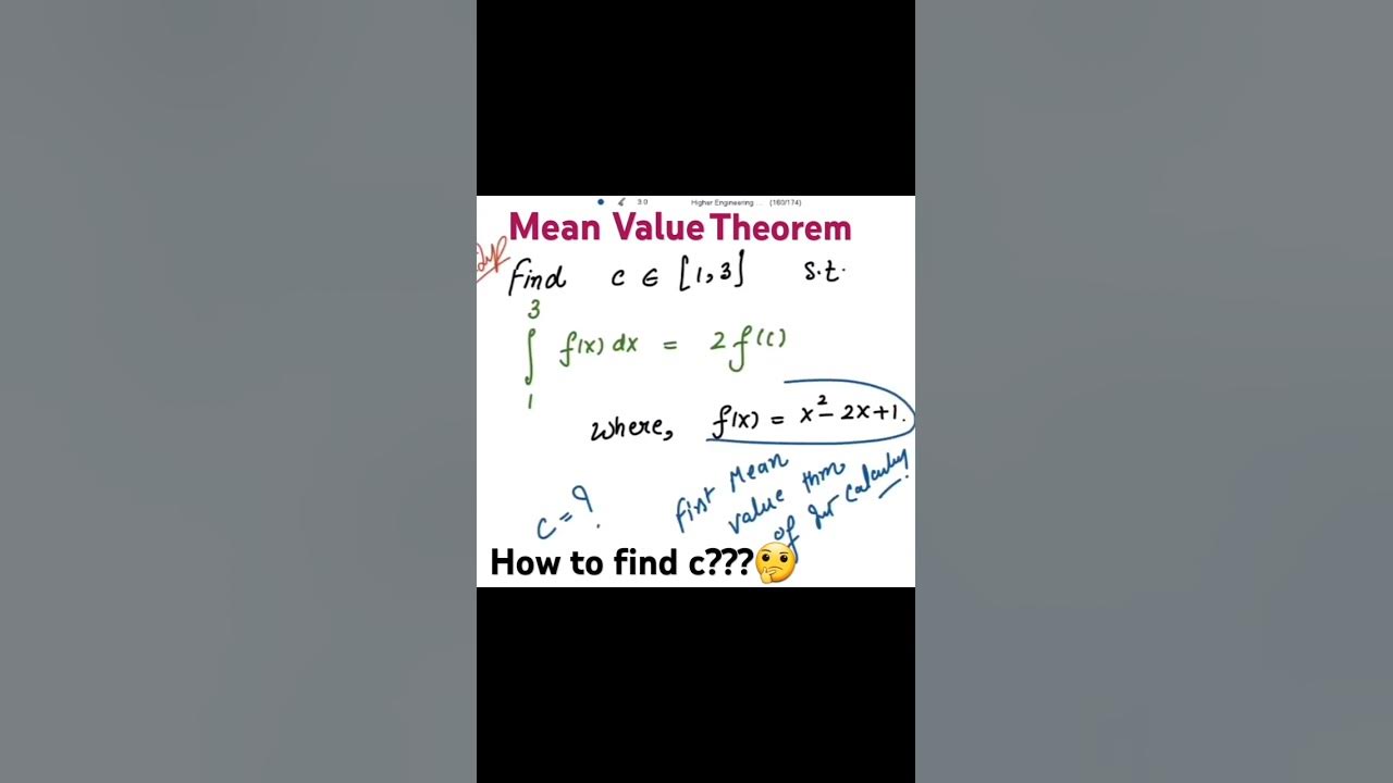 Mean value theorem examples with solutions - YouTube