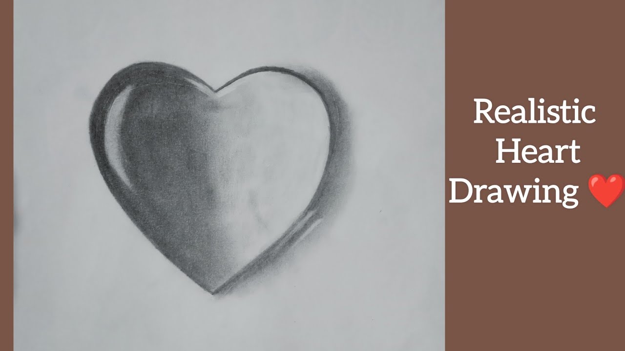 How to draw realistic heart ️|| Drawing tutorial with pencil - YouTube