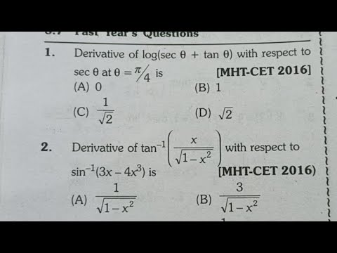 MHT-CET Differentiation🏆 PYQ Series🏆 Short 🔥Tricks important question ...