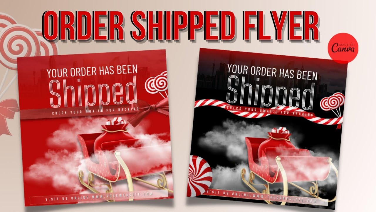 Order Shipped Flyer/ Simple Holiday Order Shipped Template in Canva ...