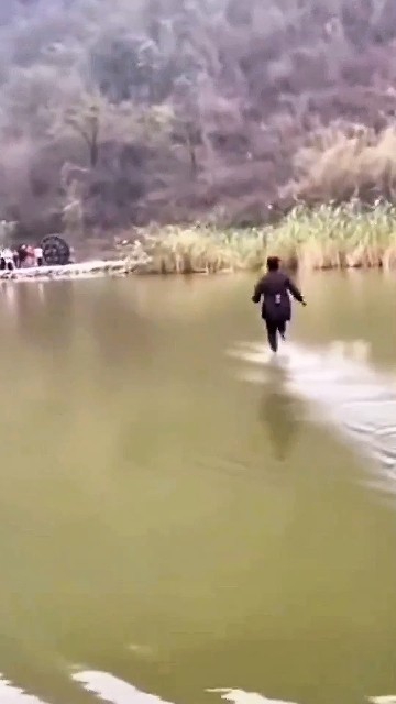 Next Level Stunt: Running Across Water Like a Pro #waterrunning - YouTube