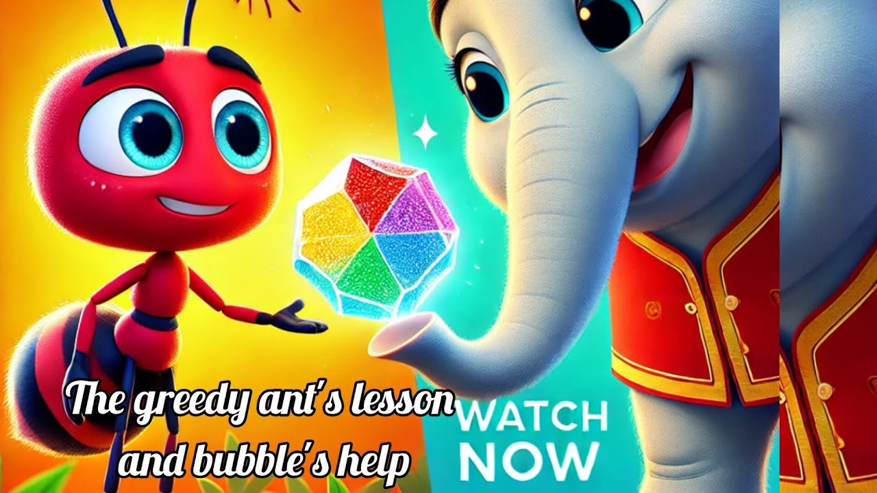 "The Greedy ant's Lesson and bubble's help | cartoonated Story for Kids ...