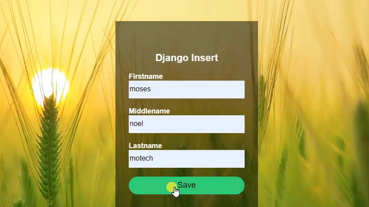 How To Create And Insert Html Form Data Into Django Models Tables Youtube