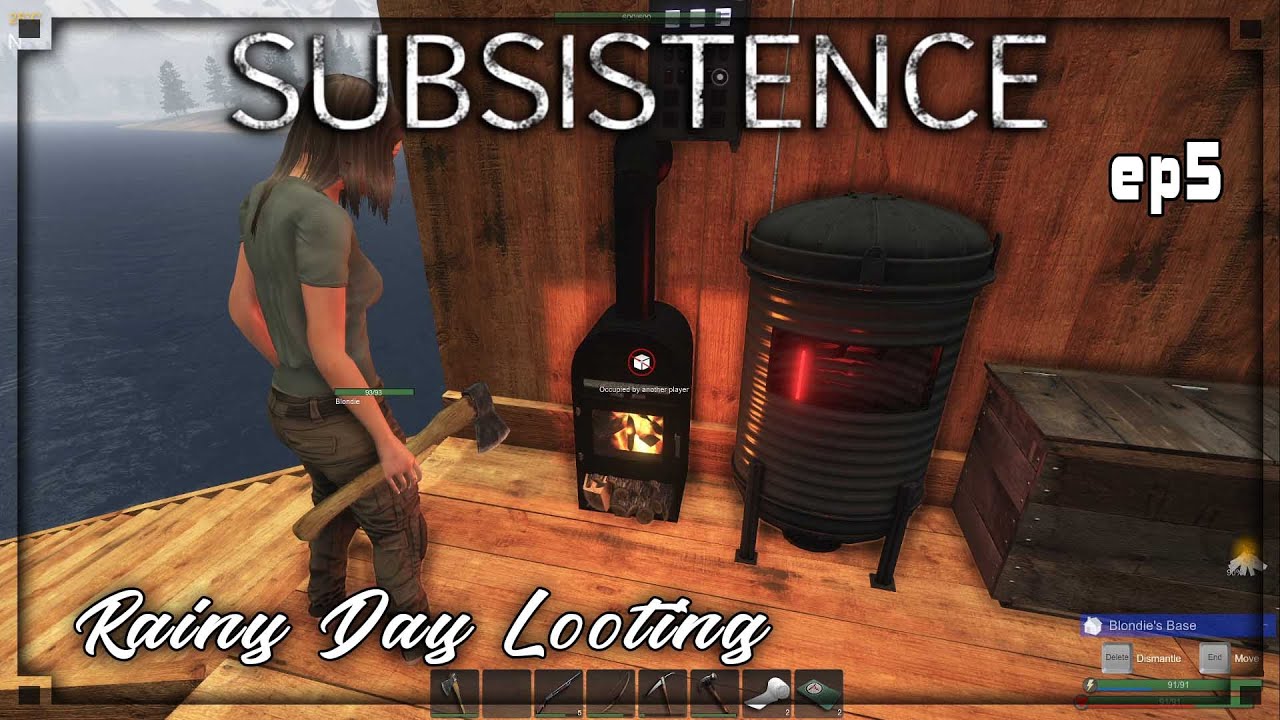 Subsistence - SB - 5 - Rainy Day Looting..👍 - Base building| survival games| crafting - YouTube