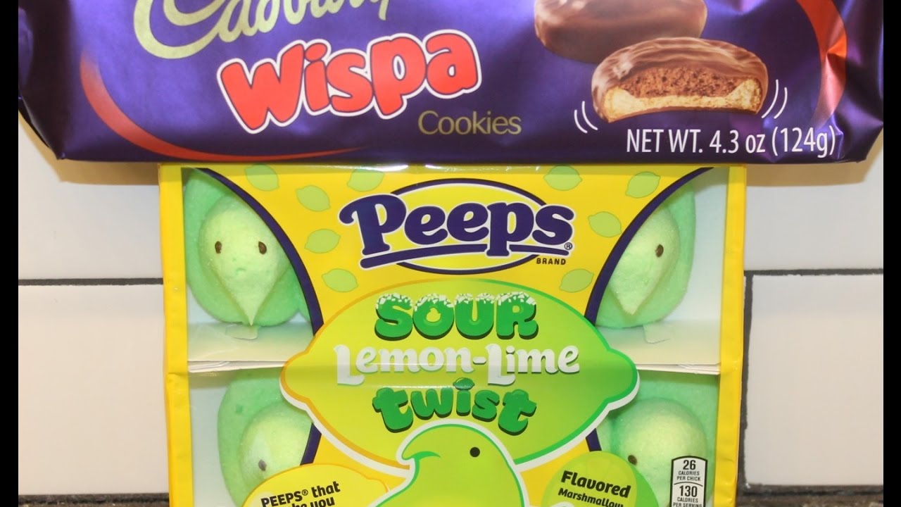 Cadbury Wispa Cookies and Peeps Sour Lemon-Lime Twist Review - YouTube