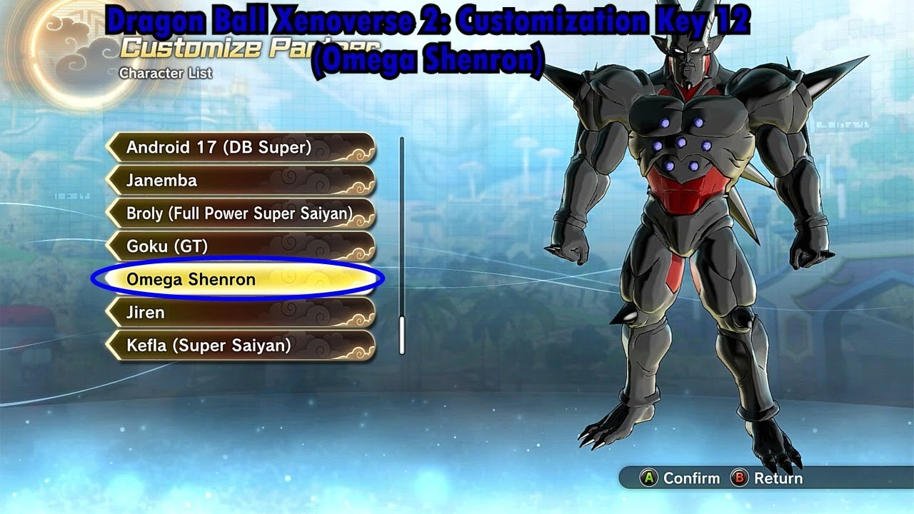 Dragon Ball Xenoverse 2 Customization Key 12 Omega Shenron Youtube 8397