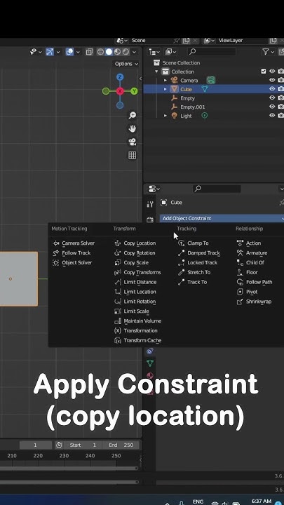3D Blender- Copy location Constraint #3dscene #animation #lumen - YouTube