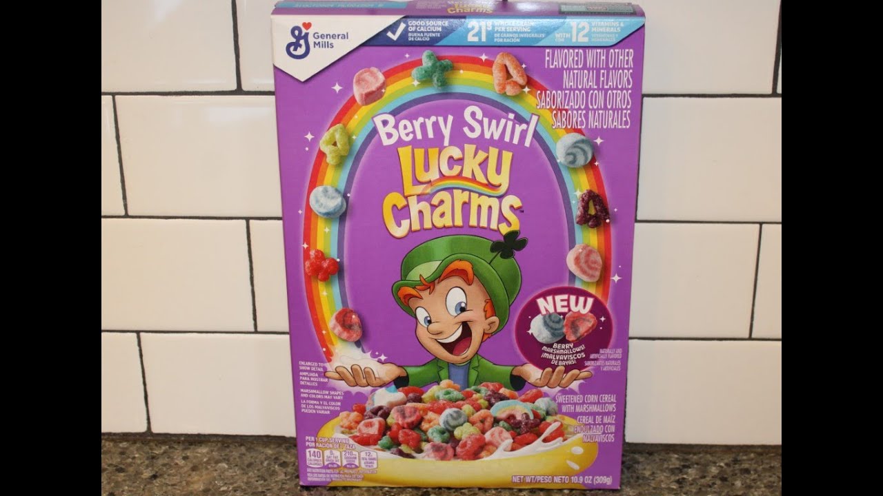 Berry Swirl Lucky Charms Cereal Review - YouTube