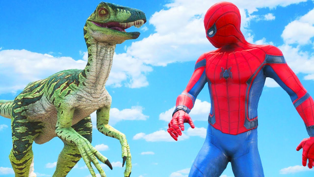 SPIDERMAN vs DINOSAUR RAPTOR | GTA 5 Water Ragdolls Jumps/Fails ep.42 ...